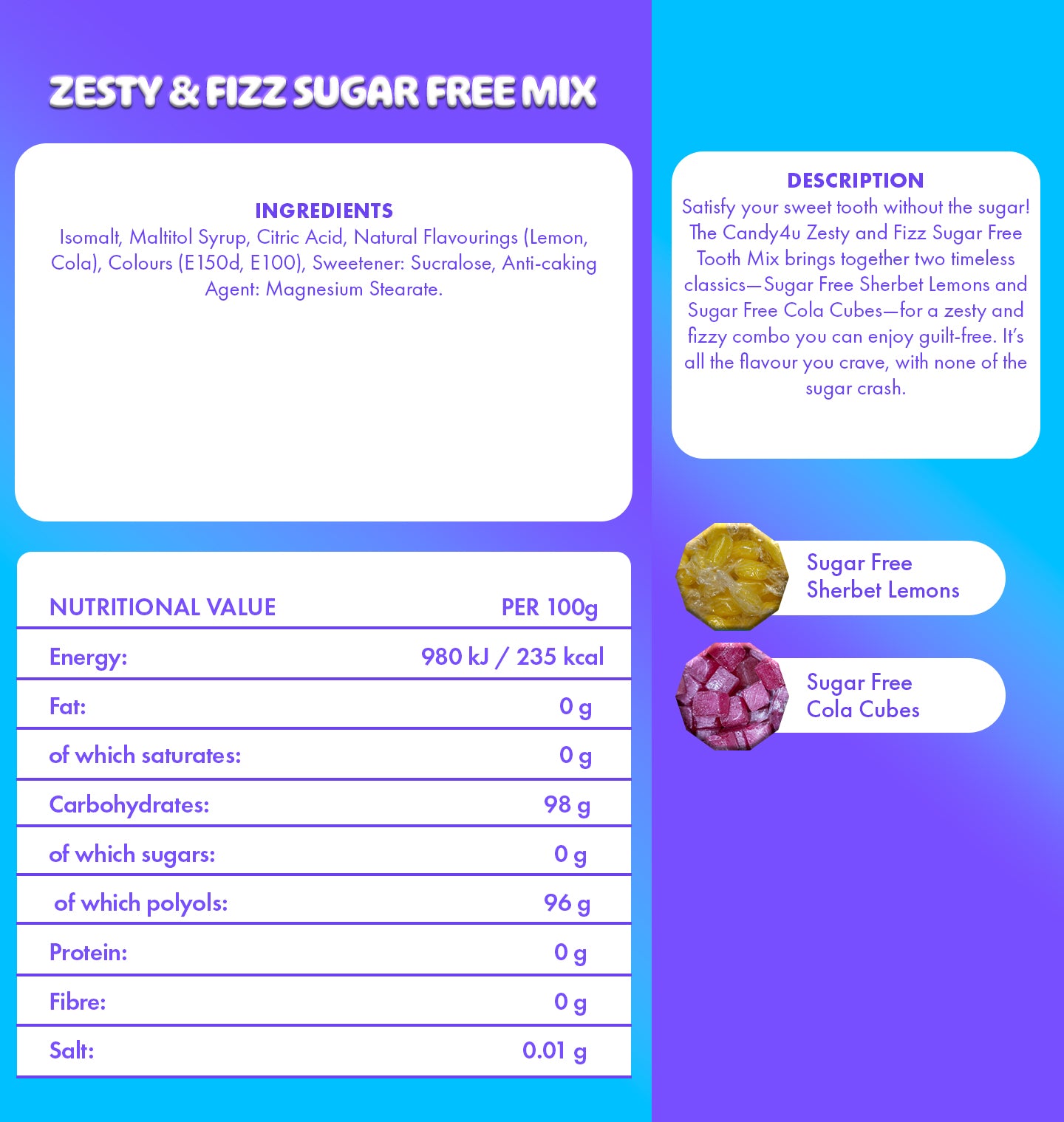 Zesty and Fizz Sugar Free Mix – Candy4u
